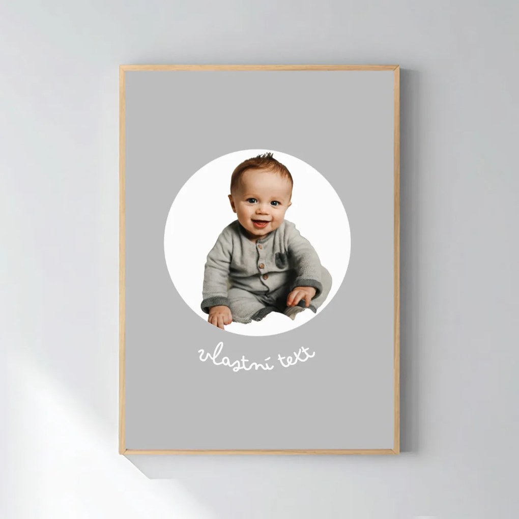 Personalizovaný magický fotoobraz v rámu - 50x70 - výřez fotky na podkladu
