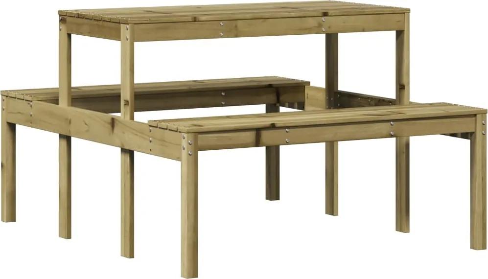 vidaXL Piknikový stůl 110 x 134 x 75 cm masivní borové dřevo [832561] Barva: Voskově hnědá