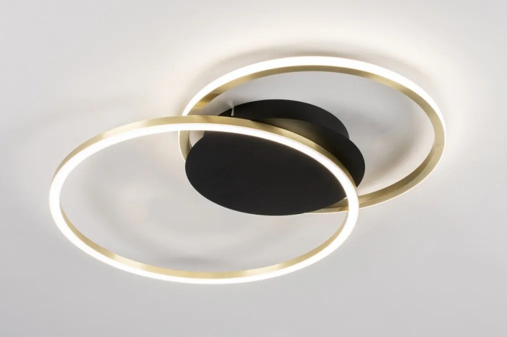 Stropní LED svítidlo do obýváku Omega 540 Black and Gold
