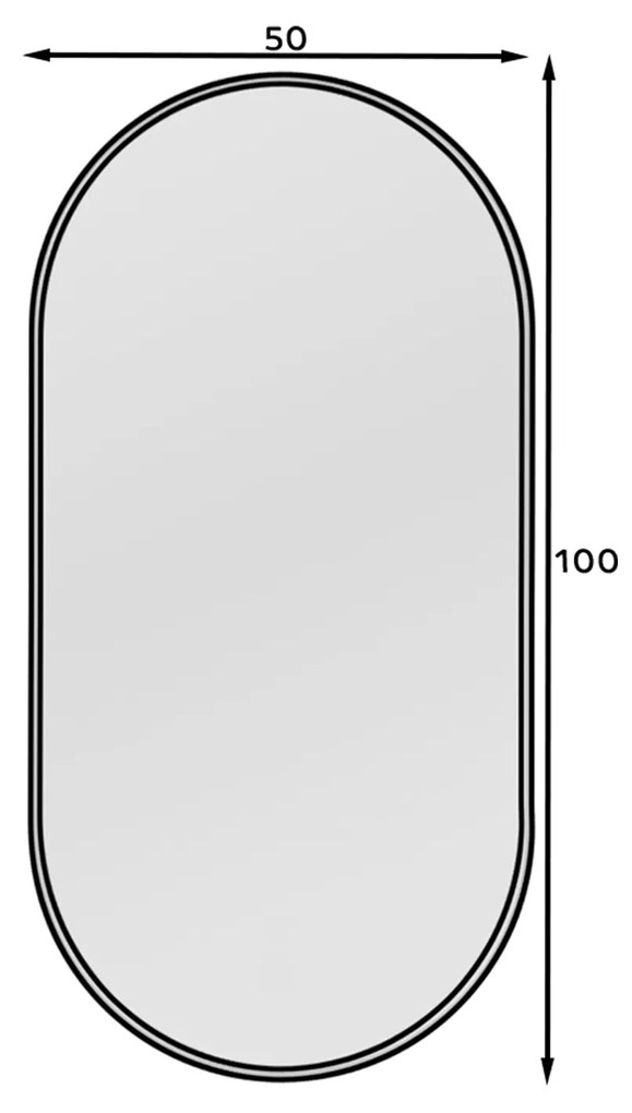 Eltap Oválné zrcadlo Micedi 50x100 Zlaté