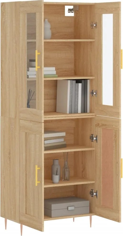 Skříň highboard dub sonoma 69,5 x 34 x 180 cm kompozitní dřevo 3198332