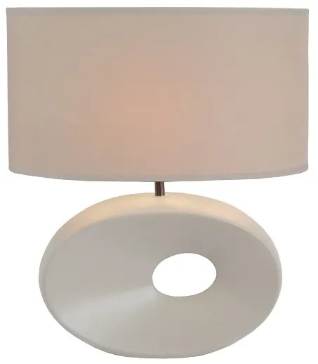 Keramická stolní lampa, bílá, QENNY TYP 9