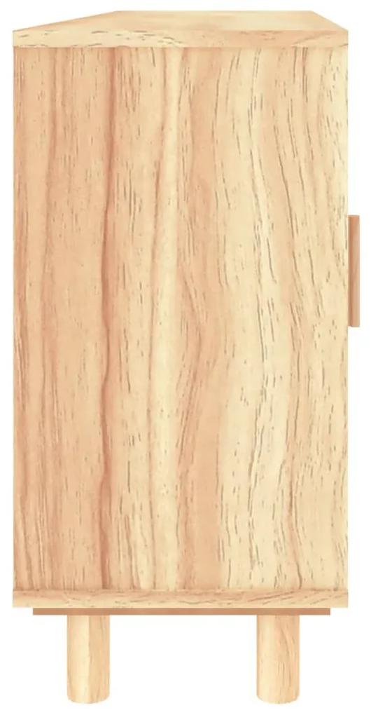 Příborník hnědý 105x30x60 cm masivní borovice a přírodní ratan - Default Title