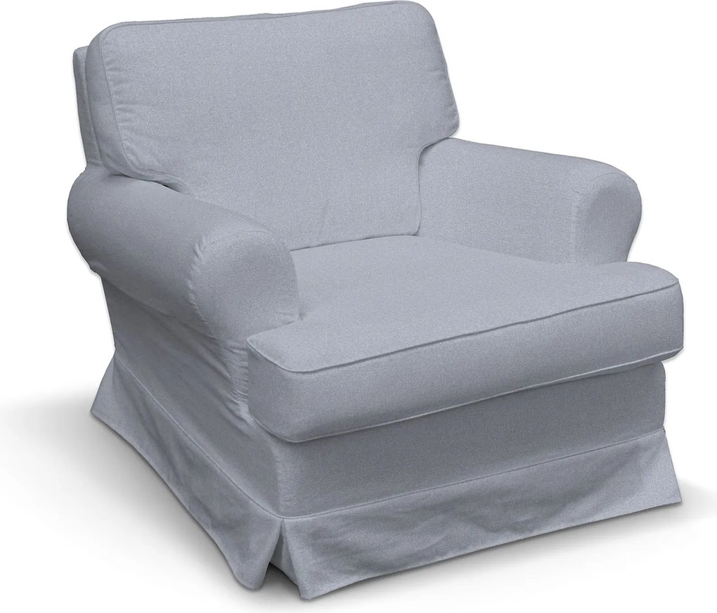 Potah na křeslo Barkaby barva modrá látka pletený vzor