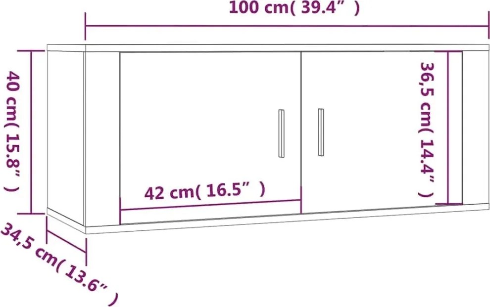 vidaXL 4dílný set TV skříněk kompozitní dřevo [3188790] Barva: Betonová šedá