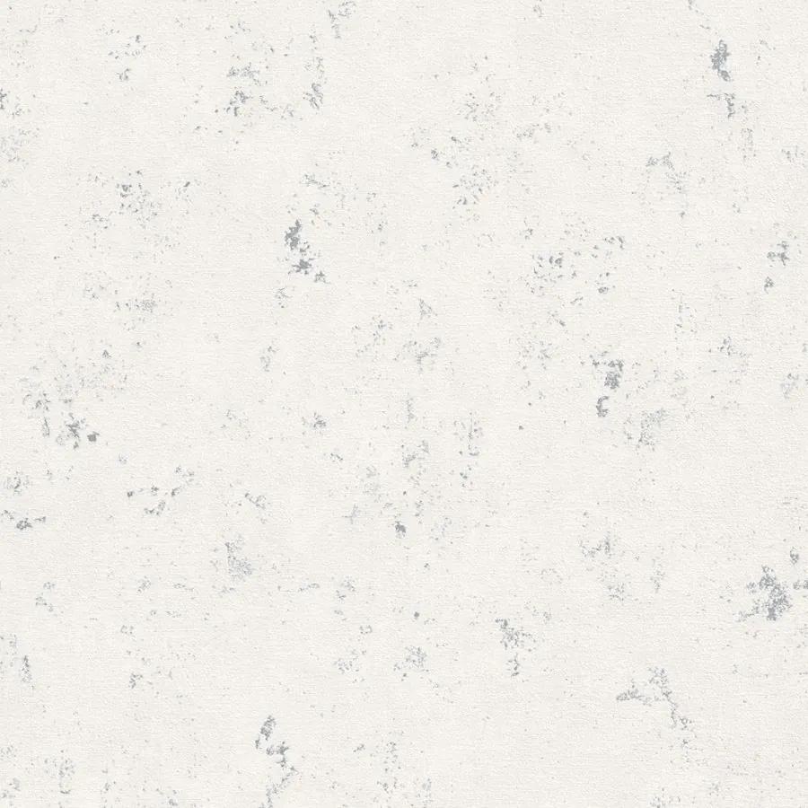 Štuková bílo-šedá vliesová tapeta A48604 | Lepidlo zdarma