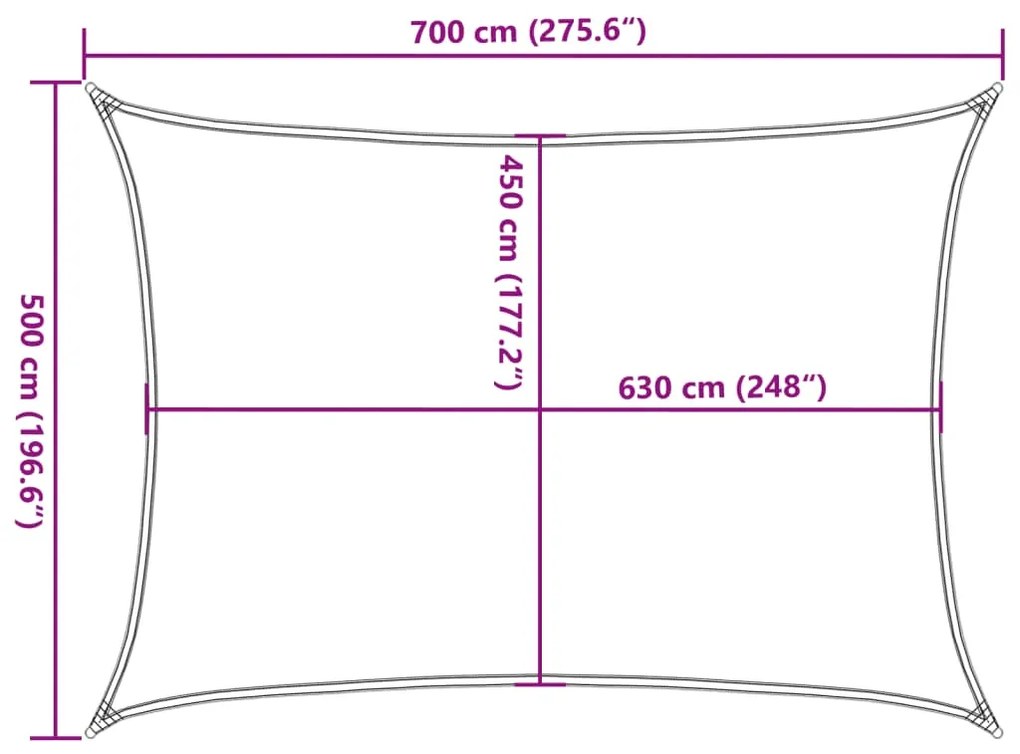 Stínící plachta 160 g/m² cihlová 5 x 7 m HDPE