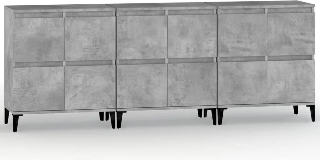 Příborníky 3 ks betonově šedé 60 x 35 x 70 cm kompozitní dřevo 3185779