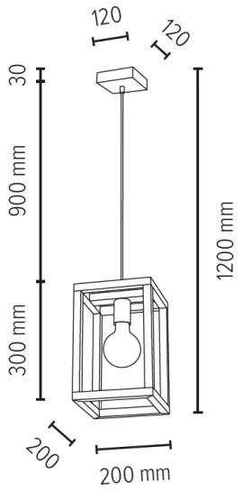 Spot-Light 61540174 - Lustr na lanku KAGO 1xE27/60W/230V matný dub