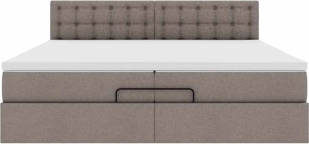 Osmanský rám postele s matrací taupe 200x200 cm textil 3311654