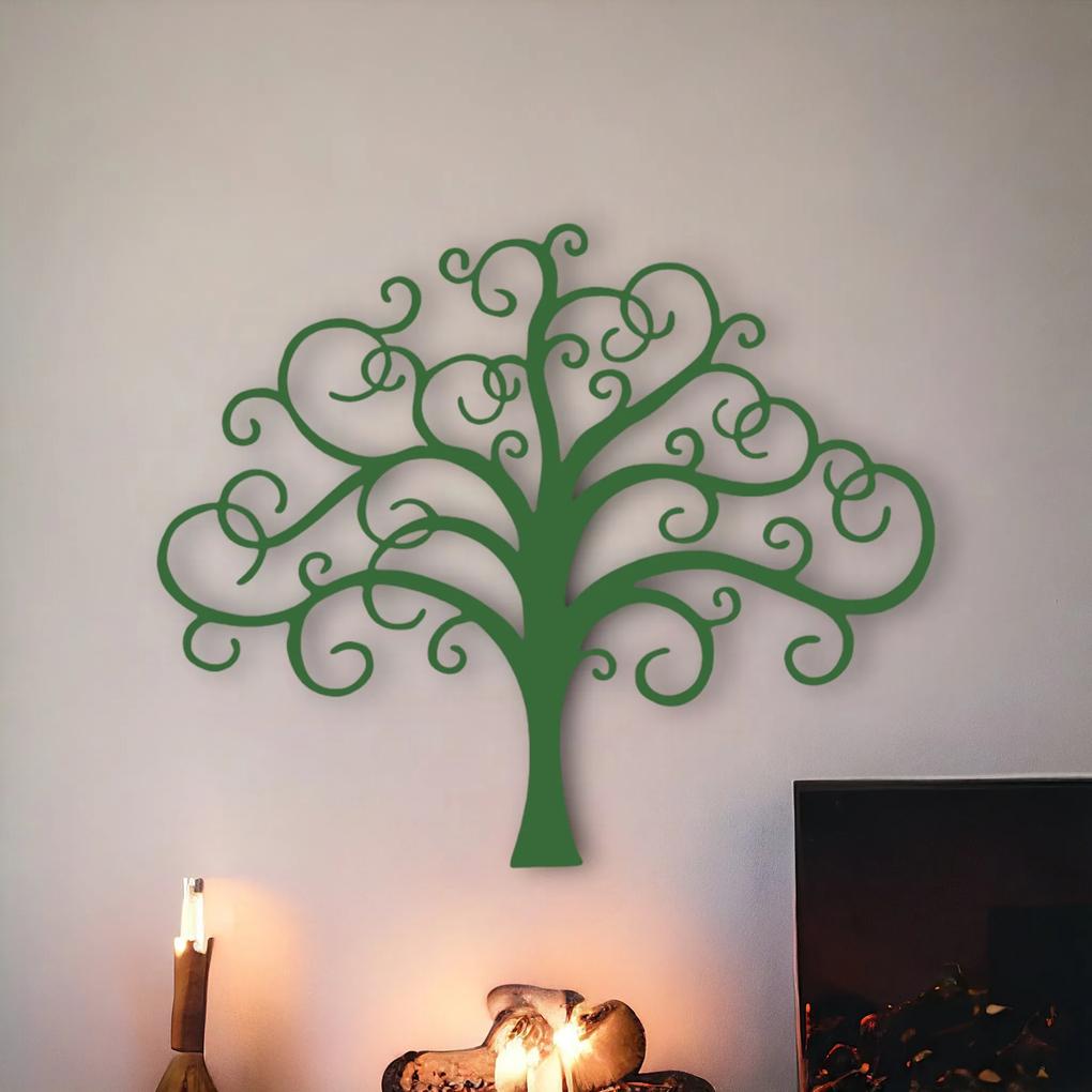 Strom života 4 - kovový obraz na zeď Velikost: 50cm, Barva: Green
