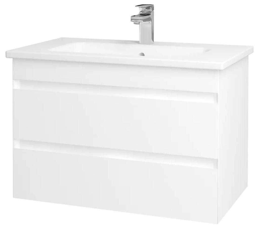 Dřevojas Koupelnová skříň MAJESTY SZZ2 80 Varianta: L01 Bílá vysoký lesk / L01 Bílá vysoký lesk