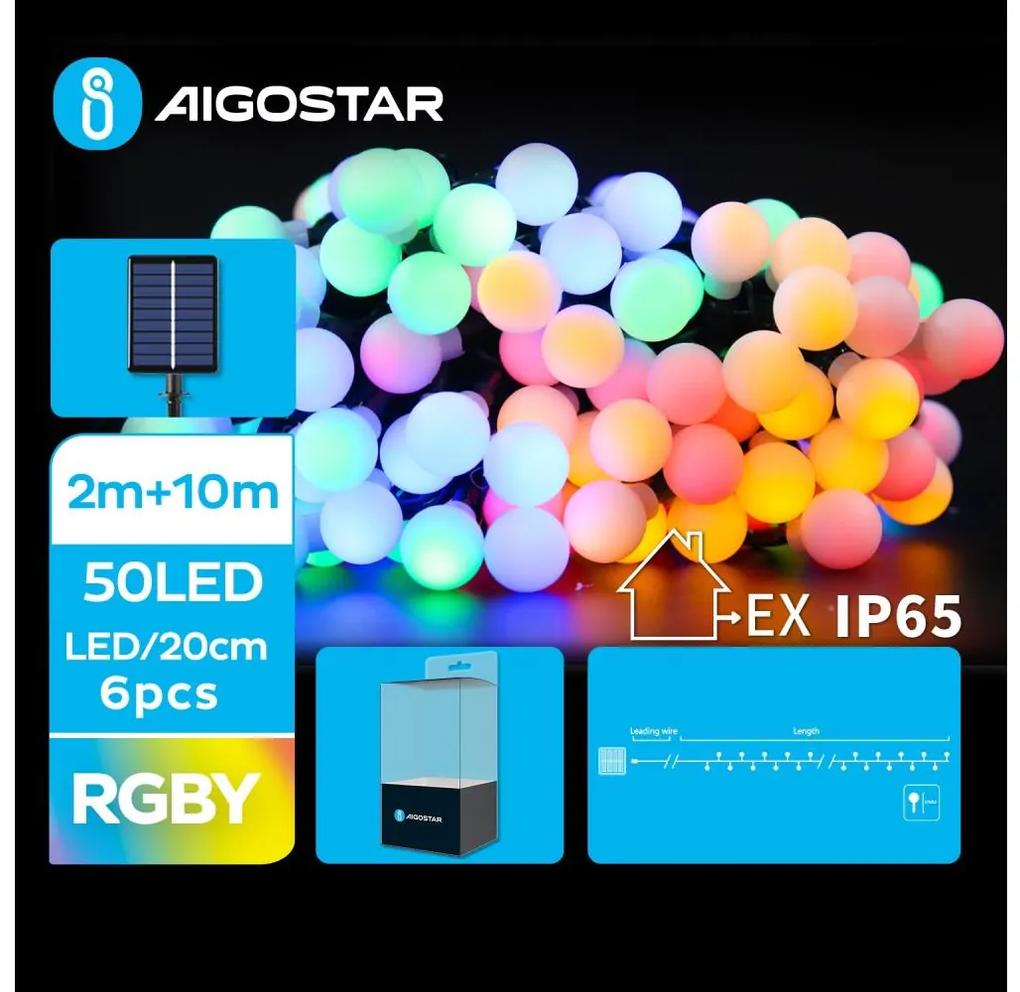 Aigostar B.V. | Aigostar - LED Solární dekorační řetěz 50xLED/8 funkcí 12m IP65 multicolor | AI0428