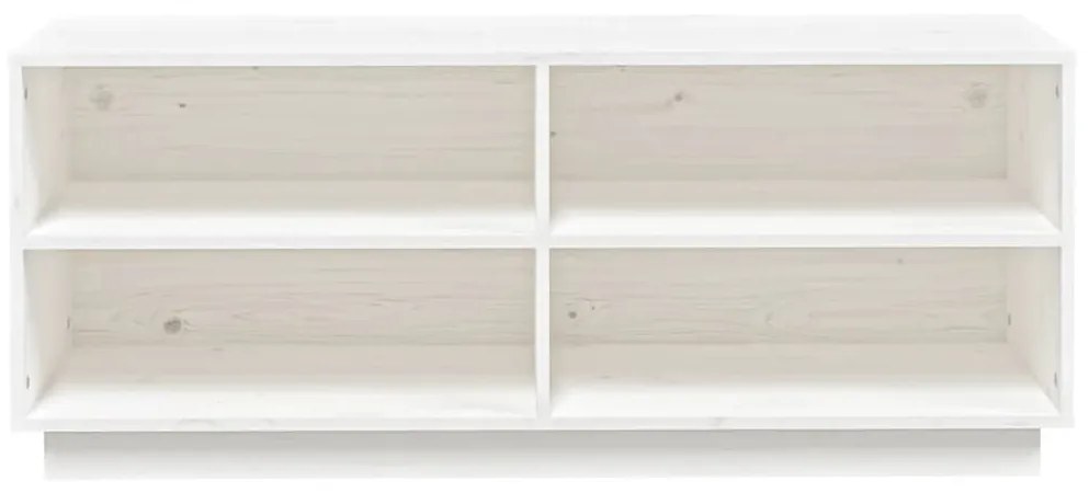 Botník bílý 110 x 34 x 45 cm masivní borové dřevo - Default Title