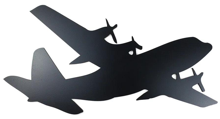 Živá Zeď Dřevěná nástěnná dekorace Černé letadlo C 130