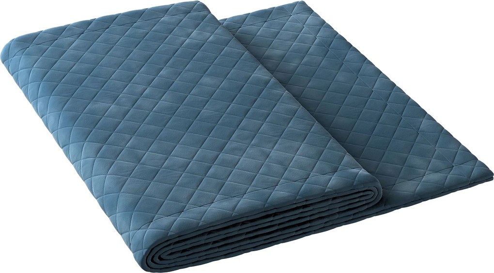 Hotelový přehoz – běhoun Velvet 60x200 cm barva modrá látka lesklé, sametová