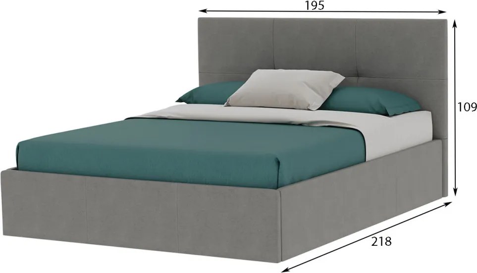 Čalouněná postel 180, šedá Lily