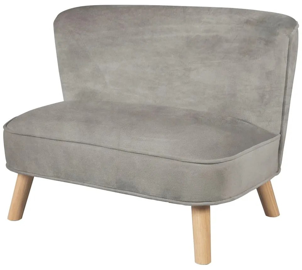 Světle šedá sametová dětská pohovka 70 cm Lil Sofa – Roba