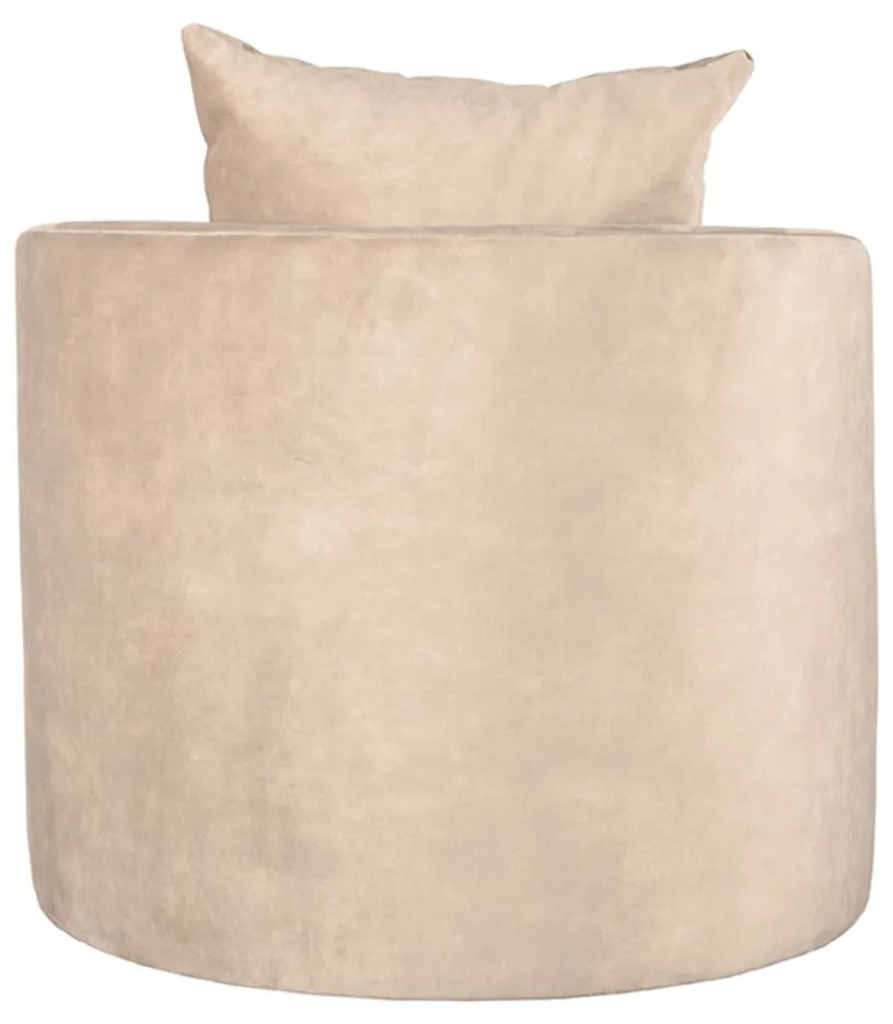 LABEL51 Sametové křeslo EVY béžové 75 cm FU-88.003