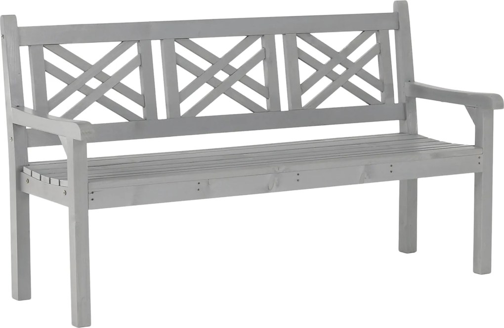 Dřevěná zahradní lavička, šedá, 150 cm, FABLA