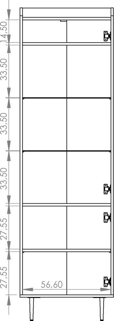 GAB Vitrínová skříň NEFERTUM WIT60, 60 cm
