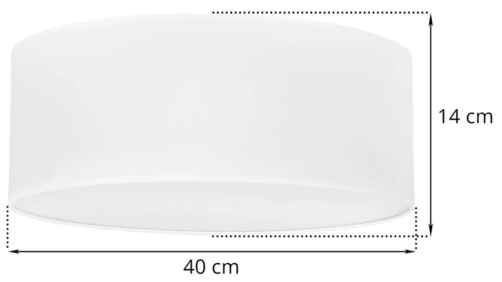 Stropní svítidlo Gaja, 1x bílé textilní stínítko, (bílé plexisklo), (fi 40cm)
