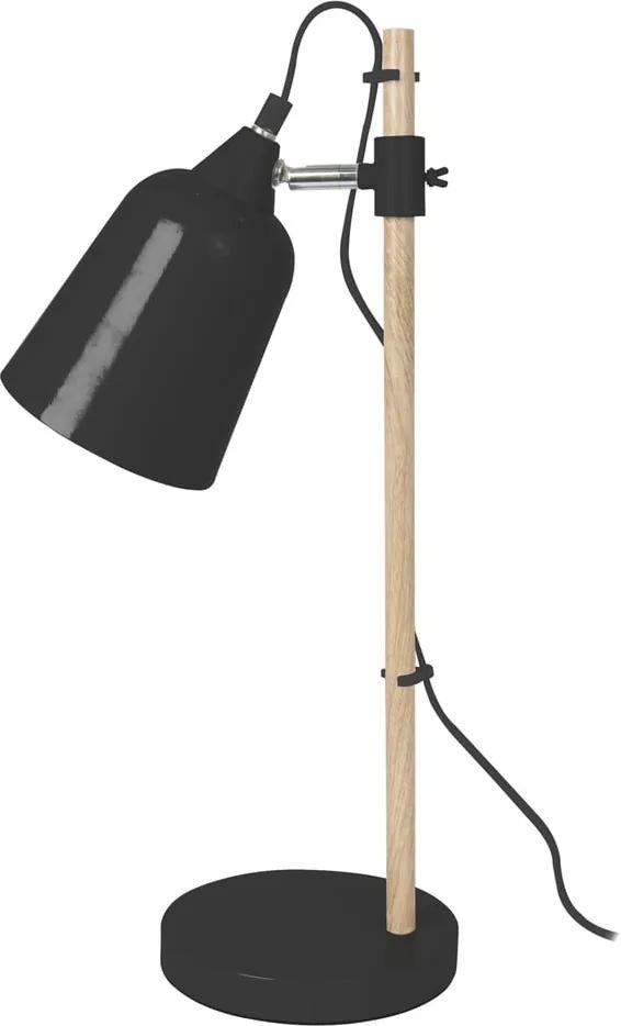 Černá stolní lampa Leitmotiv Wood