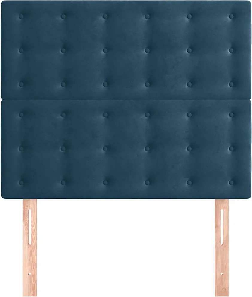 Čelo postele tmavě modré 80x5x118/128 cm sametové 3116800