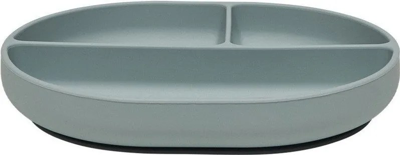 Šedomodrý silikonový dětský talíř 17x21,5 cm Enkei – OYOY Mini