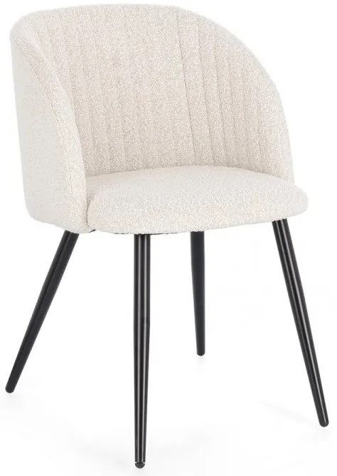 BIZZOTTO Jídelní židle QUEEN bílé bouclé 0734369