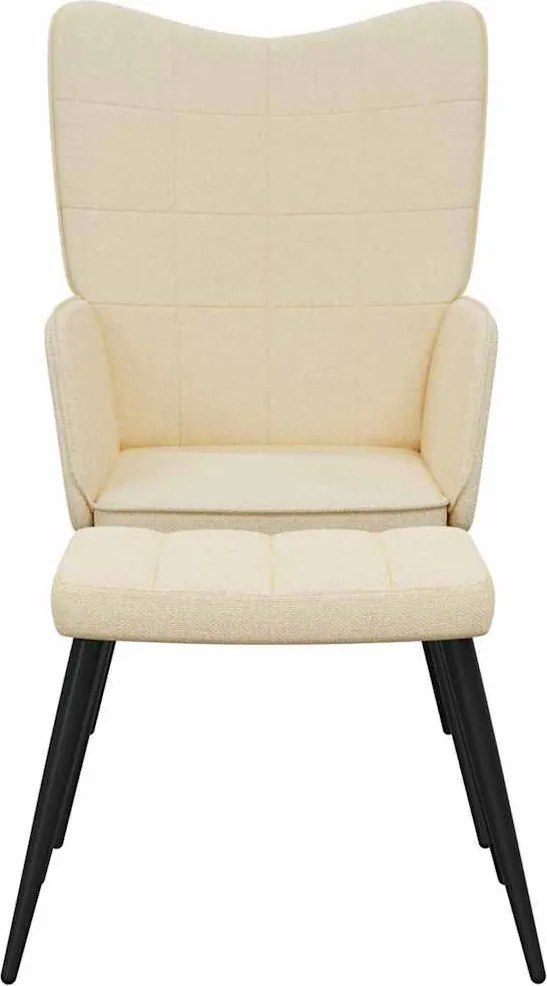 Relaxační židle se stoličkou krémová textil 327954