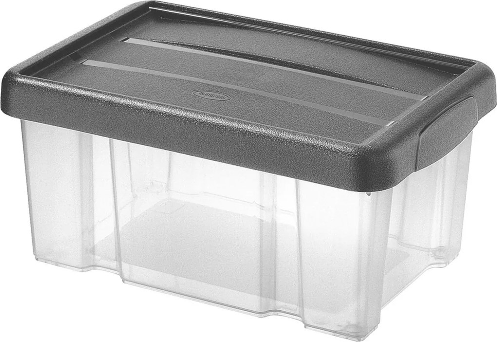 Tontarelli Box PUZZLE s víkem 5 l transparent/grafit, 29,4 x 19,6 x 14 cm