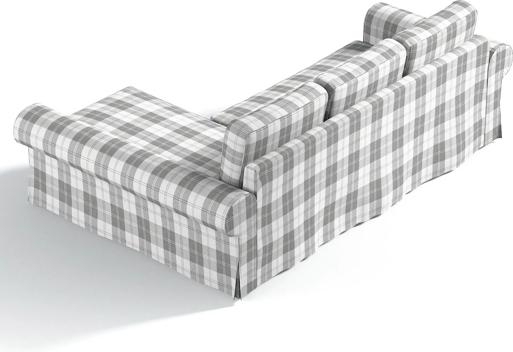 Potah na pohovku IKEA Backabro rozkládací se šezlongem barva šedá látka pletený vzor, vzorované