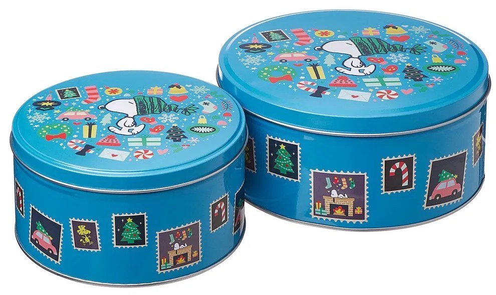 PEANUTS Dóza kulatá Snoopyho Vánoce 13,5 cm