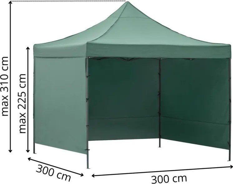 Párty stan 3x3 m SPRINGOS GP0001 zelený