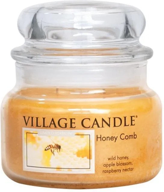 VILLAGE CANDLE Svíčka ve skle Honey Comb - malá, žlutá barva, sklo, vosk
