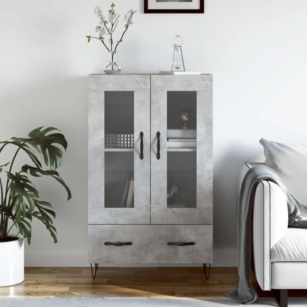 vidaXL Skříň highboard 69,5 x 31 x 115 cm kompozitní dřevo [828292] Barva: Betonová šedá