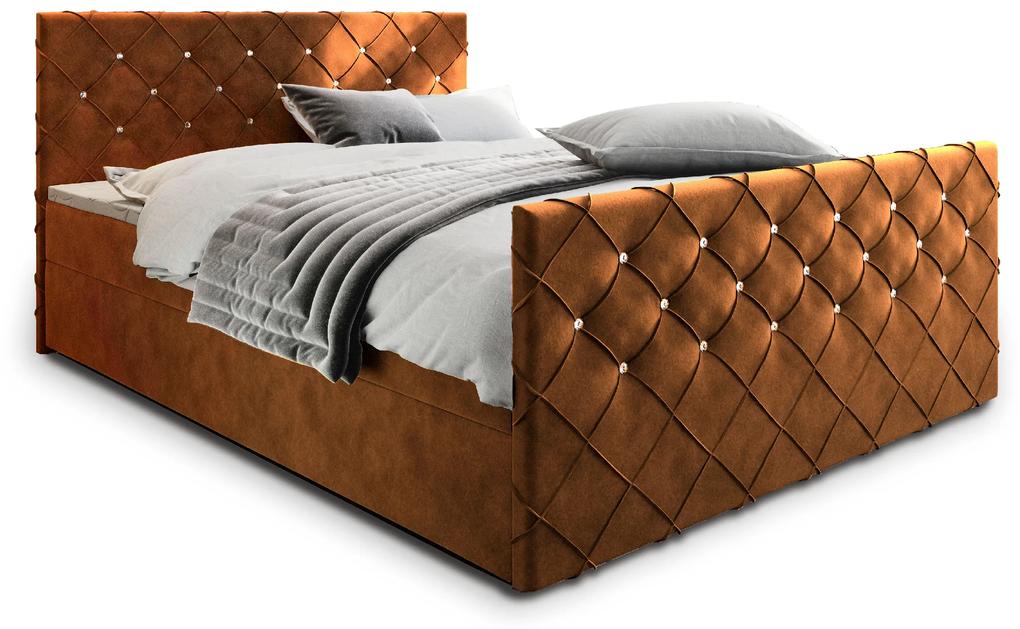 MSL Kontinentální čalouněná postel MARDI (160 x 200 cm) Barva látky: MAGIC VELVET 2250
