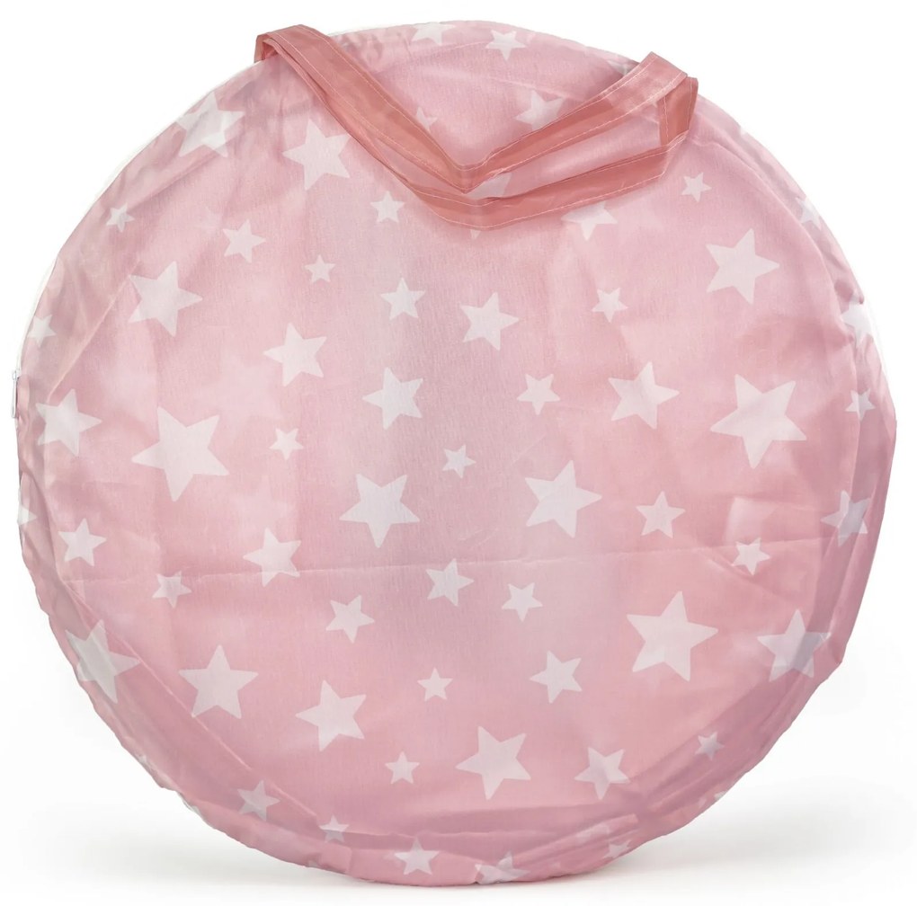 Kids Concept Dětský stan Pink Star Castle 130 cm, růžová barva, plast