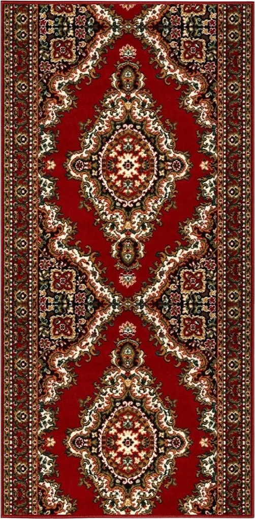 AKCIA: 250x120 cm Behúň na mieru TEHERAN T-102 red - obšitý zo všetkých strán, červená, chodba / predsieň, Alfa Carpets