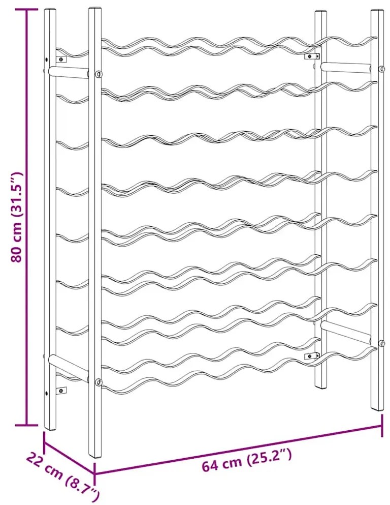 vidaXL Marketos Stojan na víno na 48 lahví černý kov