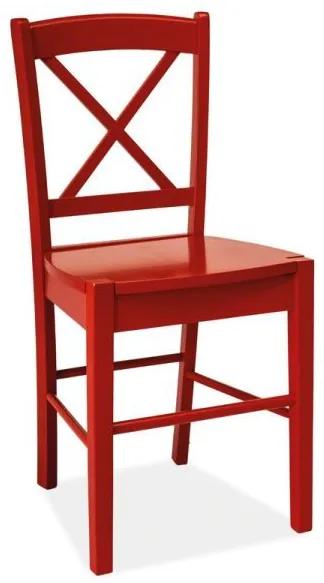 Červená dřevěná židle CD-56