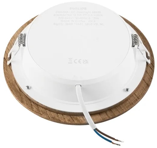 LED Podhledové svítidlo WOODY SPOT LED/16,5W/230V 4000K ořech pr. 18,5 cm