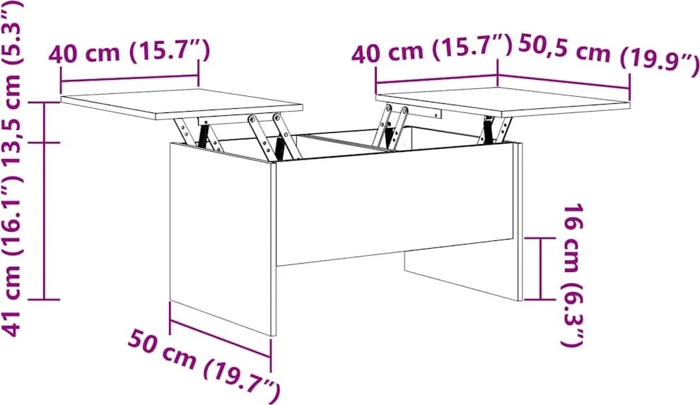 vidaXL Konferenční stolek 80 x 50 x 42,5 cm kompozitní dřevo [809732] Barva: bílá s vysokým leskem