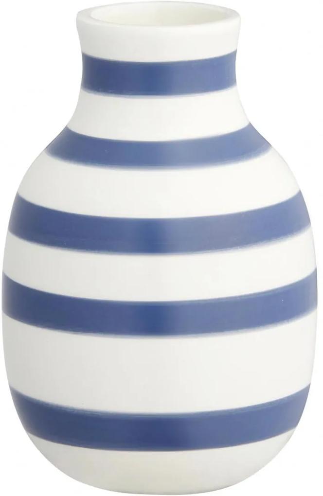 KÄHLER Váza Omaggio Steel blue 12,5 cm, modrá barva, bílá barva, keramika |  BIANO