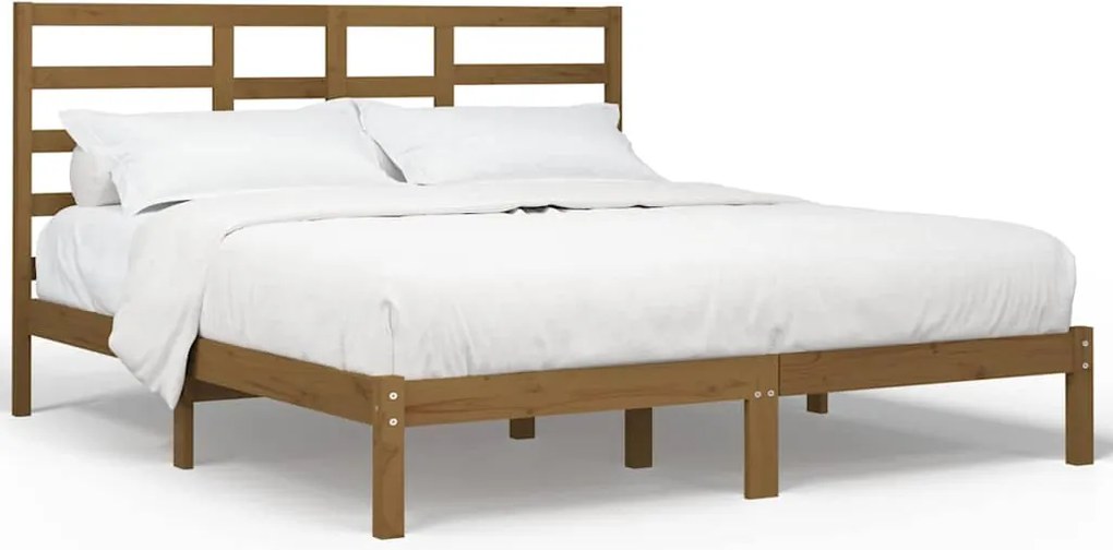 Rám postele medově hnědý masivní dřevo 200 x 200 cm 3105818