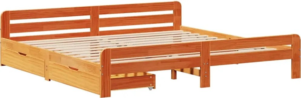 Postel bez matrace voskově hnědá 200 x 200 cm masivní borovice 3309028