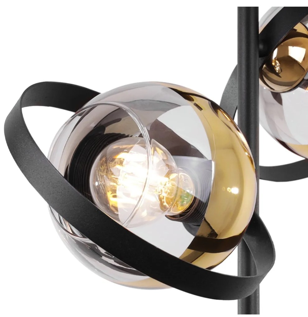 Stropní svítidlo Asturia Ring, 2x zlaté/transparentní skleněné stínítko, B/G