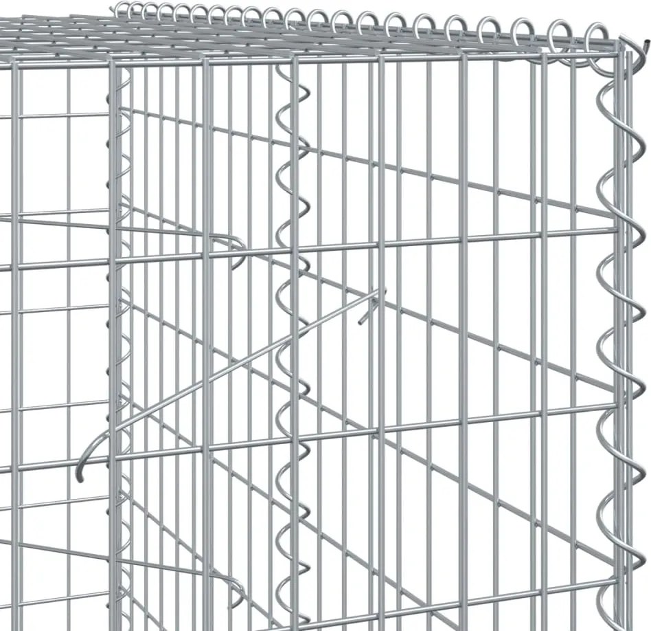 Gabionový koš s víkem 650 x 100 x 200 cm pozinkované železo 3295236