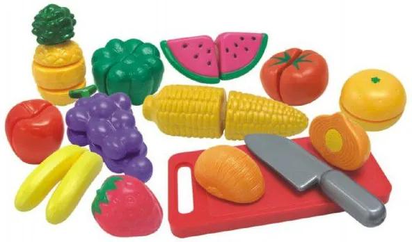 Teddies Krájecí ovoce a zelenina 40x27x6cm s nádobím plast 25ks v krabici